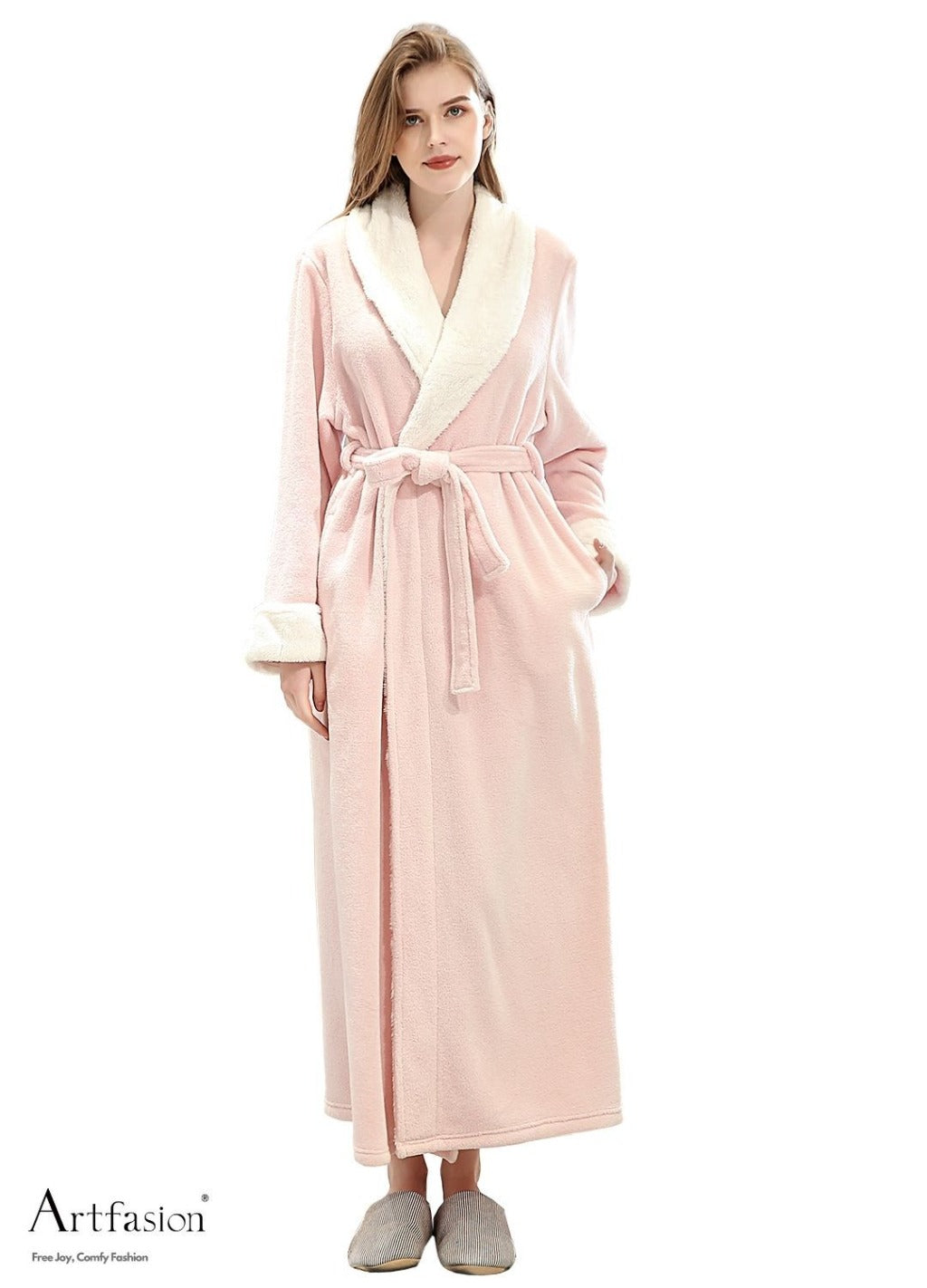 Artfasion Classic Design Pink Fluffy Dressing Gown Bathrobe Unisex USA ...